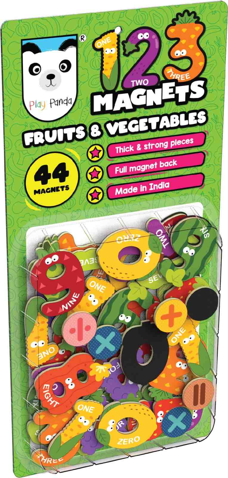 Large Size Magnetic Numbers in Fruits & Vegetables Theme - Educational ...